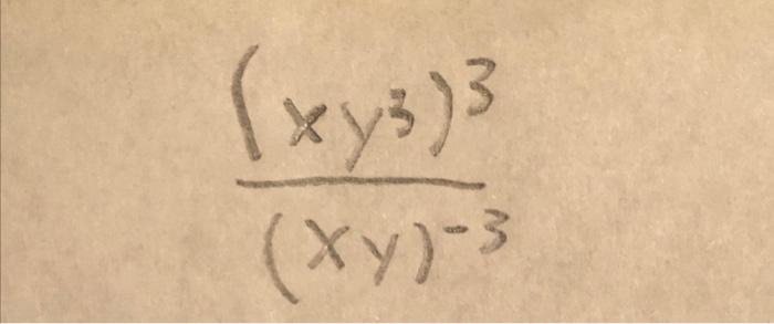 Solved (xy)−3(xy3)3 | Chegg.com