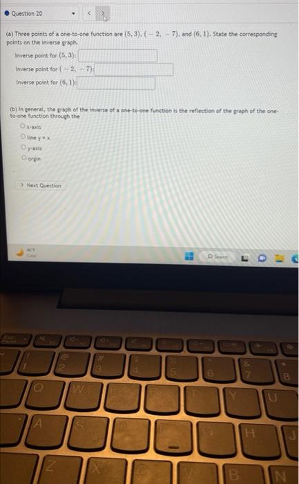 Solved (a) Three points of a one-to-one function are | Chegg.com