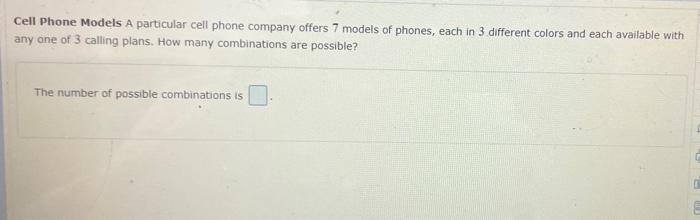 Solved Cell Phone Models A particular cell phone company | Chegg.com