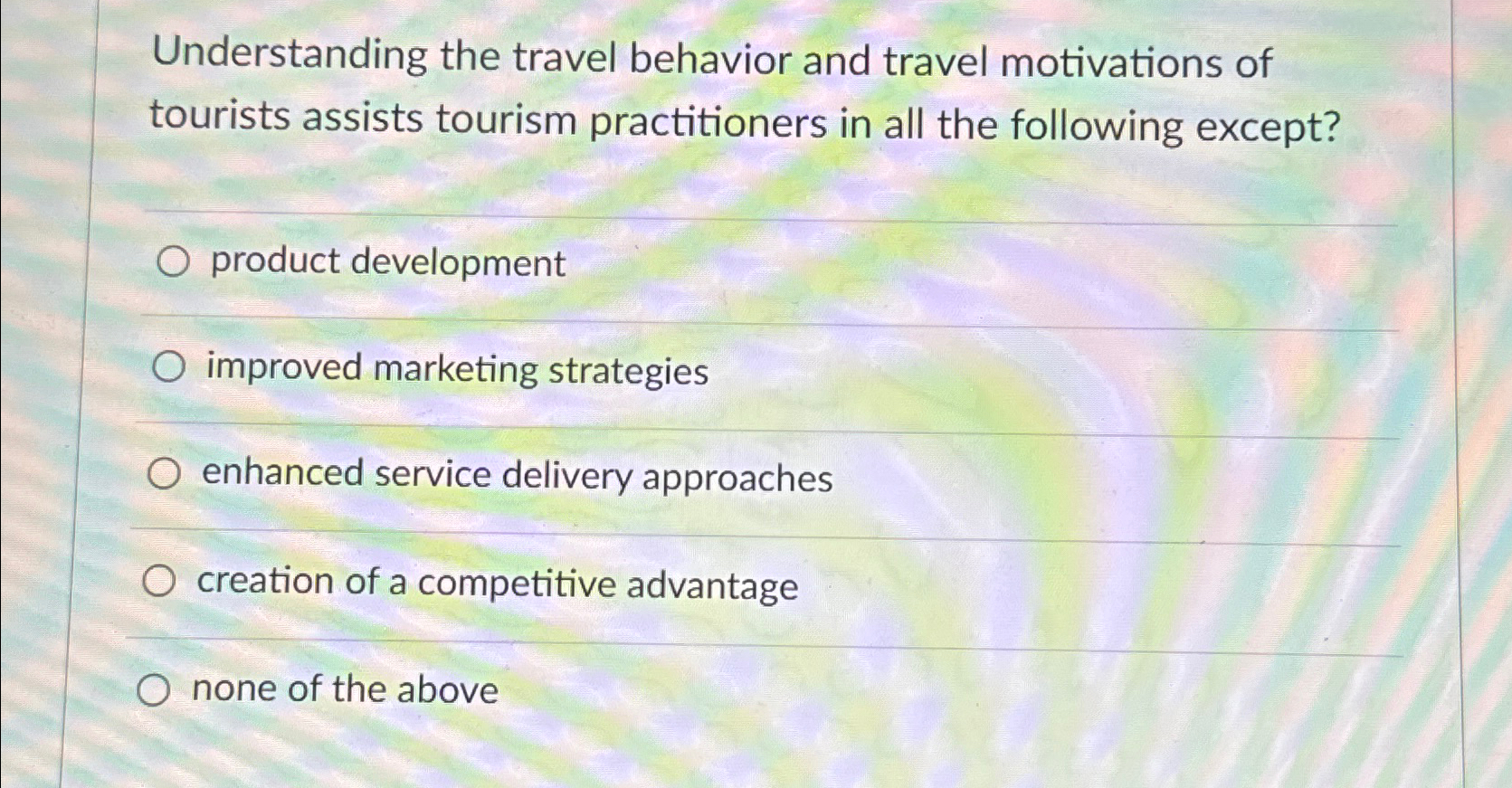 Solved Understanding the travel behavior and travel | Chegg.com