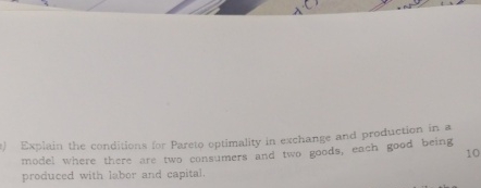 Solved Explain the conditions for Pareto optimality in | Chegg.com