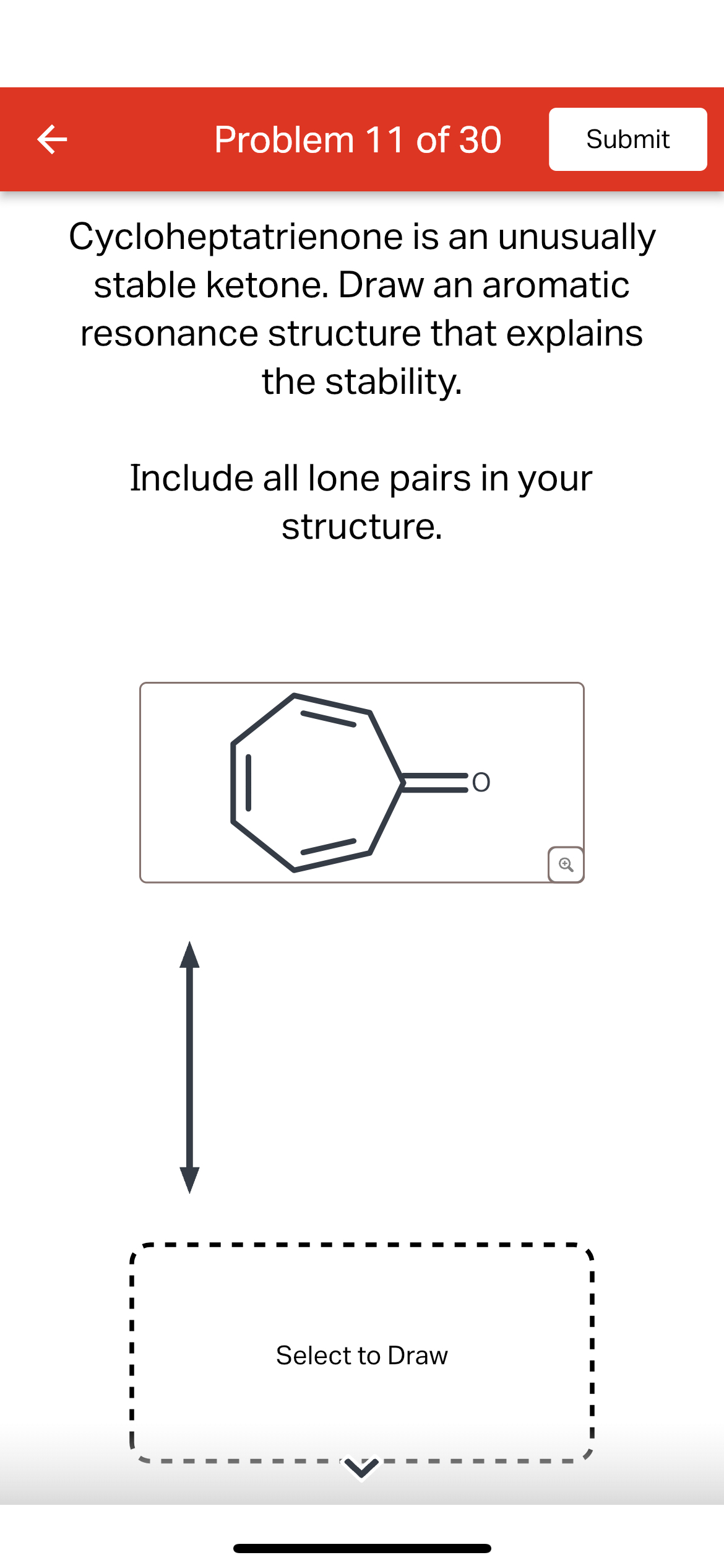 Solved Problem 11 ﻿of 30Cycloheptatrienone is an unusually | Chegg.com