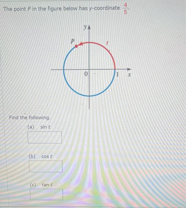 [Solved]: d) sec t The point ( P ) in the figure below has
