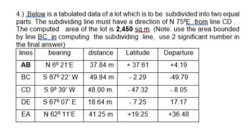 Solved a.) What is the length of the subdividing line? b.) | Chegg.com