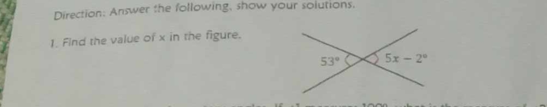Solved Direction Answer The Following Show Your