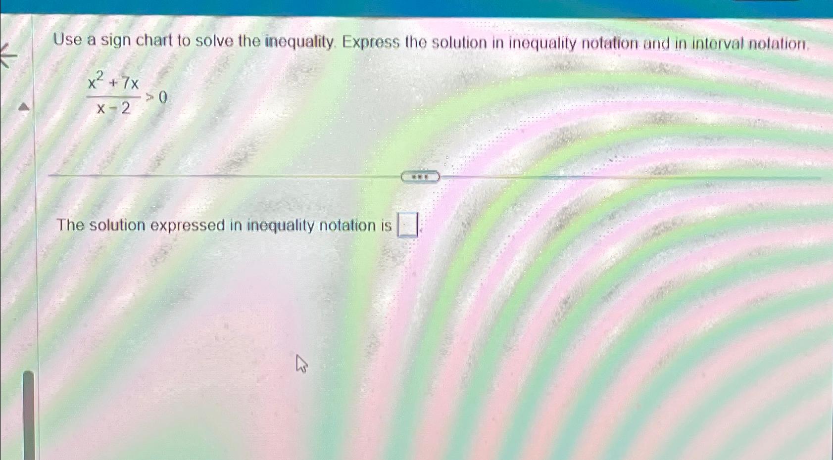 Solved Use a sign chart to solve the inequality. Express the | Chegg.com