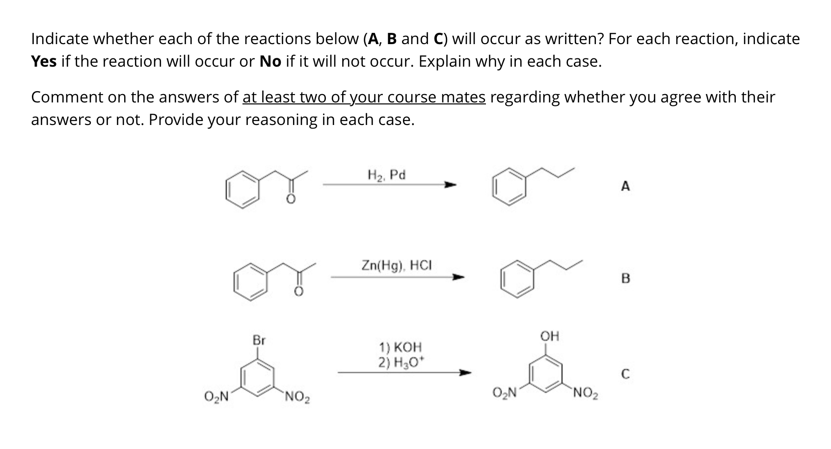 Solved Indicate whether each of the reactions below ( A,B | Chegg.com Solved Indicate whether each of the reactions below ( A,B | Chegg.com
