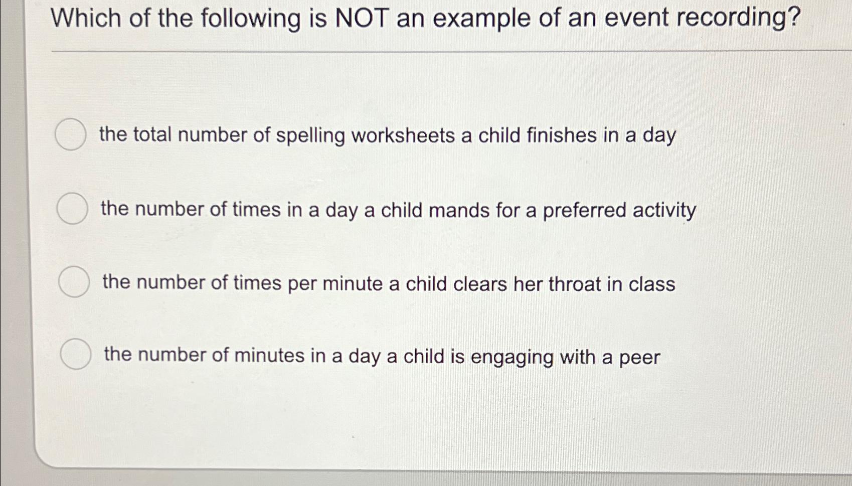 Solved Which of the following is NOT an example of an event | Chegg.com