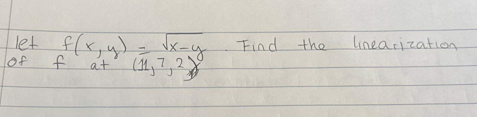 Solved let f(x,y)=x-y2. ﻿Find the linearization of f ﻿at | Chegg.com