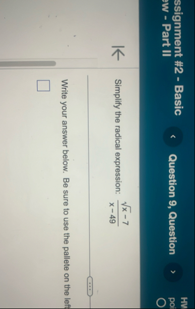 Solved ssignment #2 - ﻿Basicw - ﻿Part IIQuestion 9, | Chegg.com