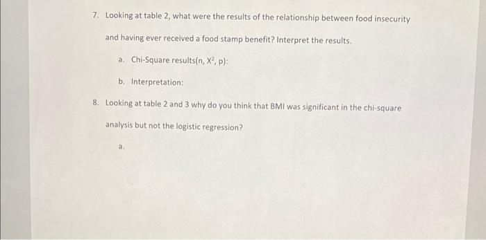 HLTH 4020 Intro to Biostats Chi Square Assignment | Chegg.com