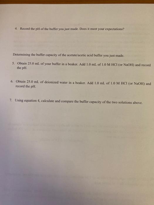 Solved EXPERIMENT 12 BUFFERS AND ACID/BASE EQUILIBRIA Weak | Chegg.com