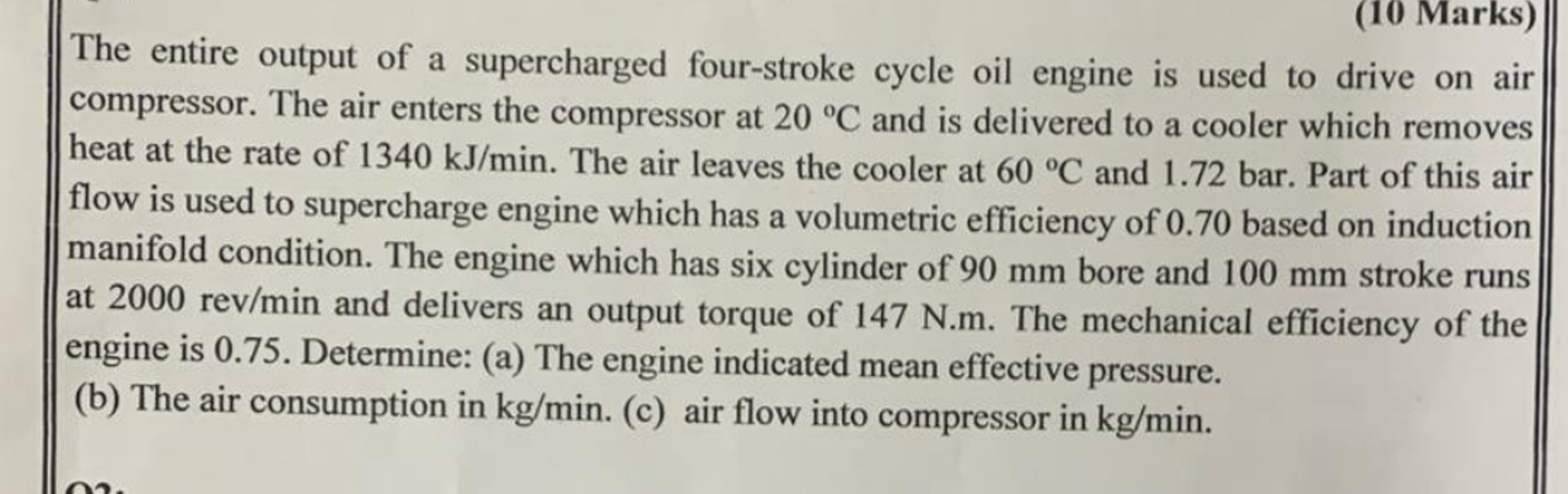 Solved The entire output of a supercharged four-stroke cycle | Chegg.com