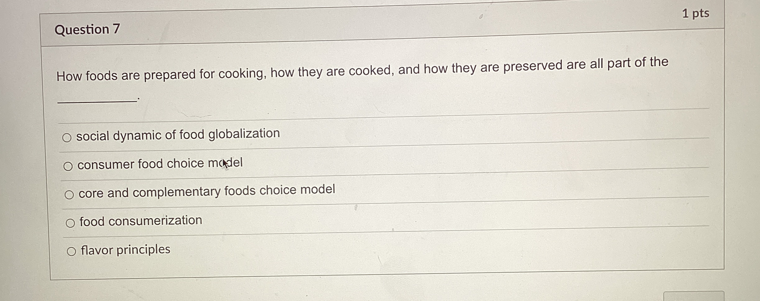 Solved Question 71 ﻿ptsHow foods are prepared for cooking, | Chegg.com