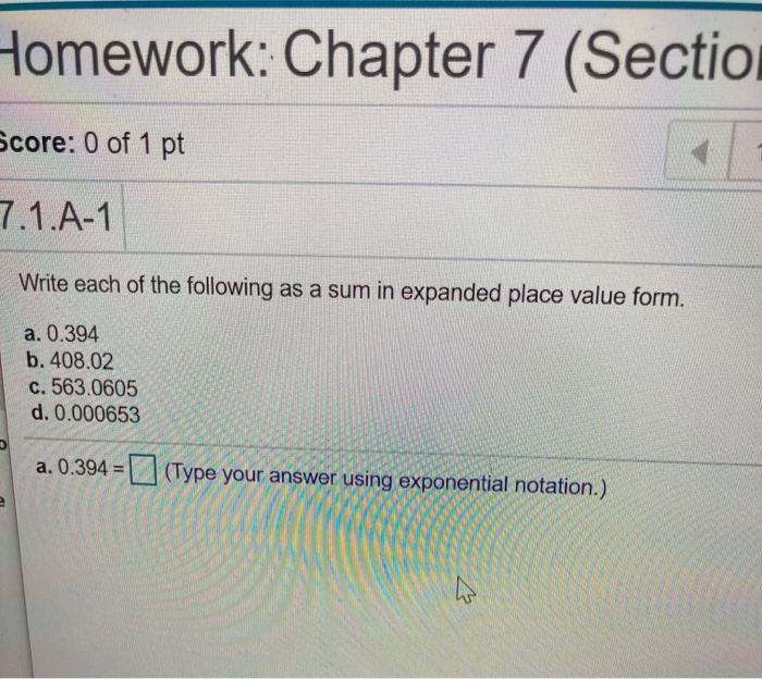 Solved Homework Chapter 7 Section Score 0 Of 1 Pt 7 1 A 1