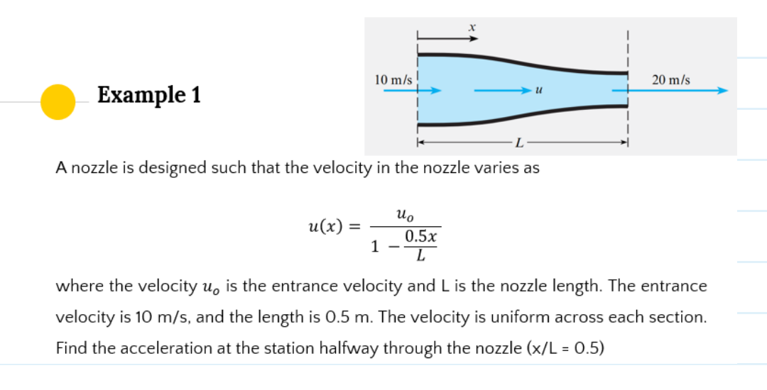 Solved Example 1A nozzle is designed such that the velocity | Chegg.com
