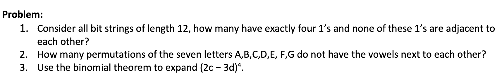 Solved Problem:Consider all bit strings of length 12 , how | Chegg.com Solved Problem:Consider all bit strings of length 12 , how | Chegg.com