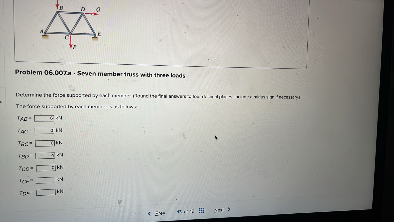 Solved Required informationProblem 06.007 - ﻿Seven member | Chegg.com