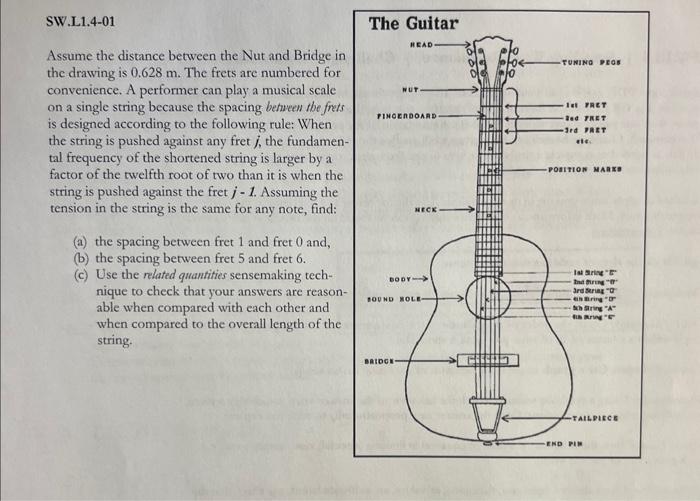 Solved Assume the distance between the Nut and Bridge in the | Chegg.com