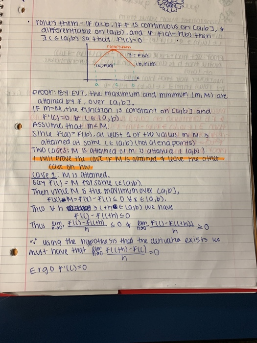 Solved complete the rest of the proof of Rolle's Theorem in | Chegg.com