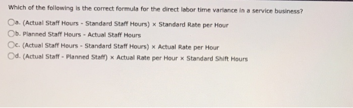 Solved Which of the following is the correct formula for the | Chegg.com