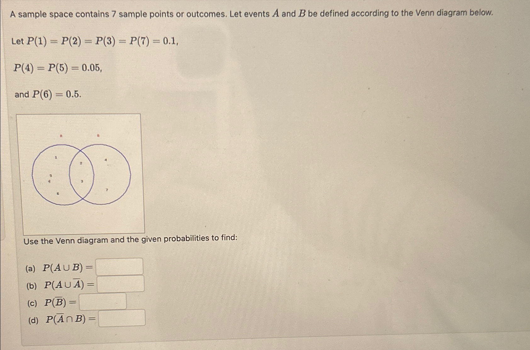 Solved A sample space contains 7 ﻿sample points or outcomes. | Chegg.com