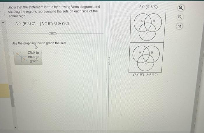 [Solved]: Show that the statement is true by drawing Venn d