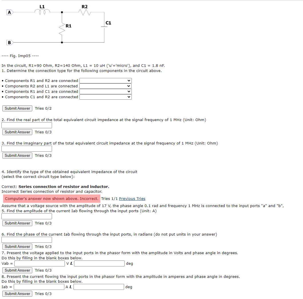 Solved Fig. Imp05 ----In the circuit, ' = ﻿'micro'), ﻿and | Chegg.com