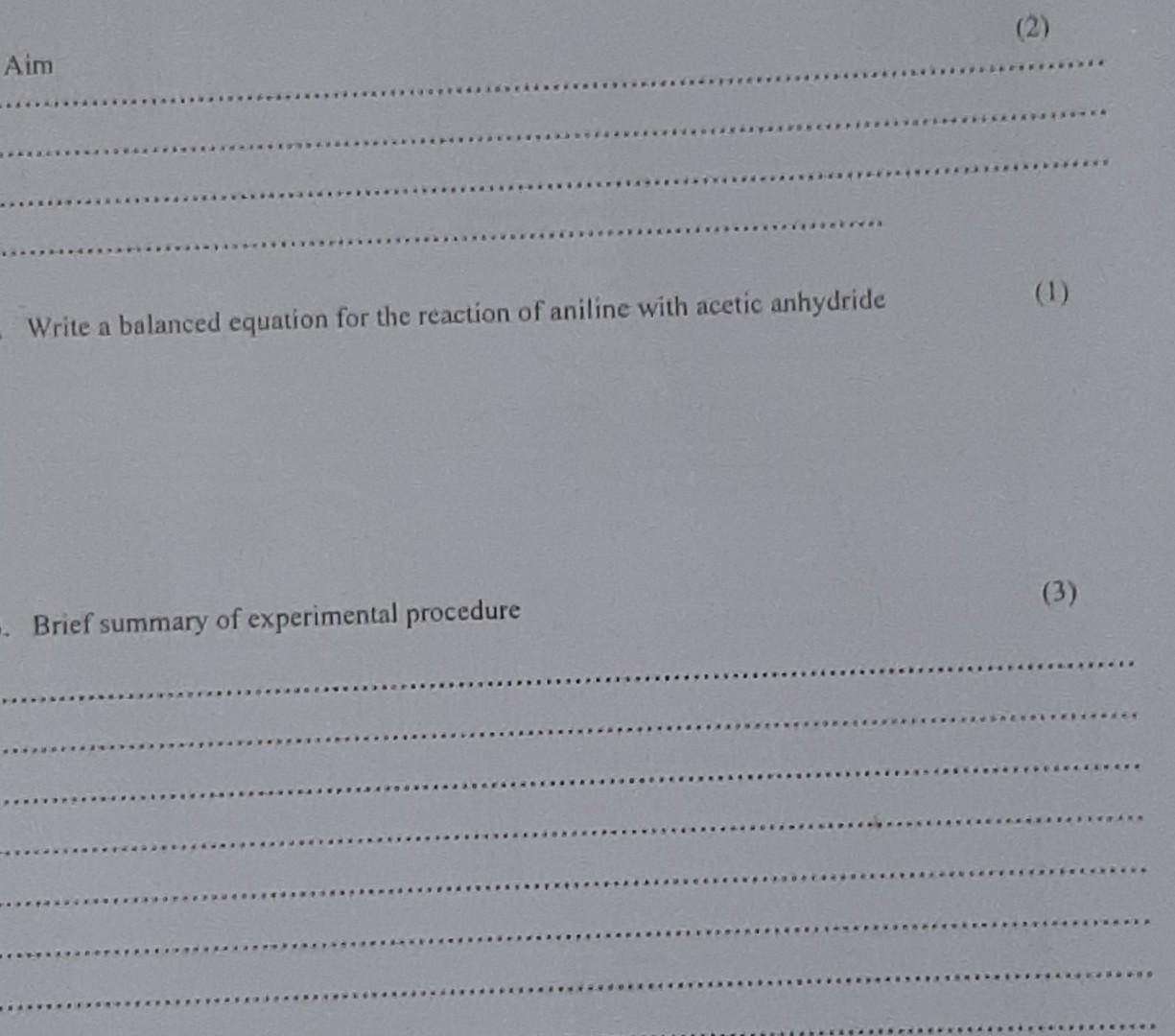 Solved Experiment 5 The Preparation of Acetanilide from | Chegg.com