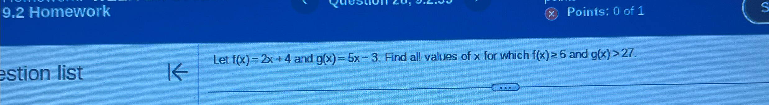 Solved 9.2 ﻿Homework(8) ﻿Points: 0 ﻿of 1estion listLet | Chegg.com