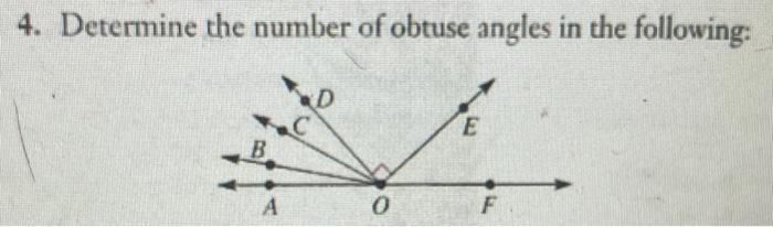 Solved 4. Determine the number of obtuse angles in the | Chegg.com