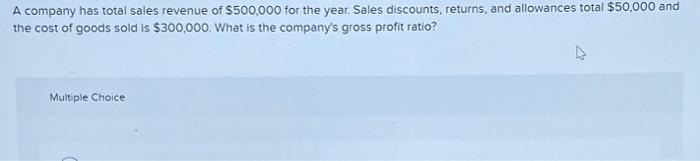 Solved A company has total sales revenue of $500,000 for the | Chegg.com