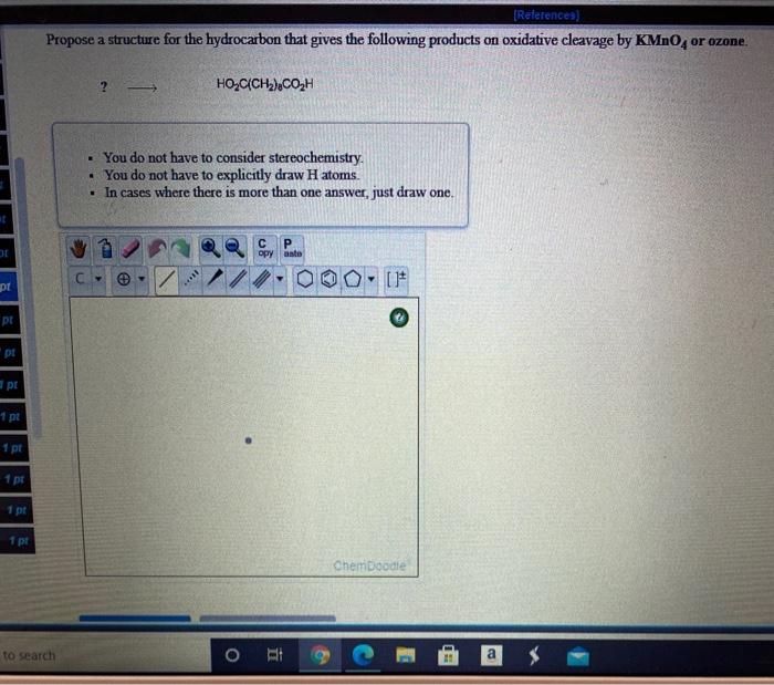 Solved References) Propose a structure for the hydrocarbon | Chegg.com