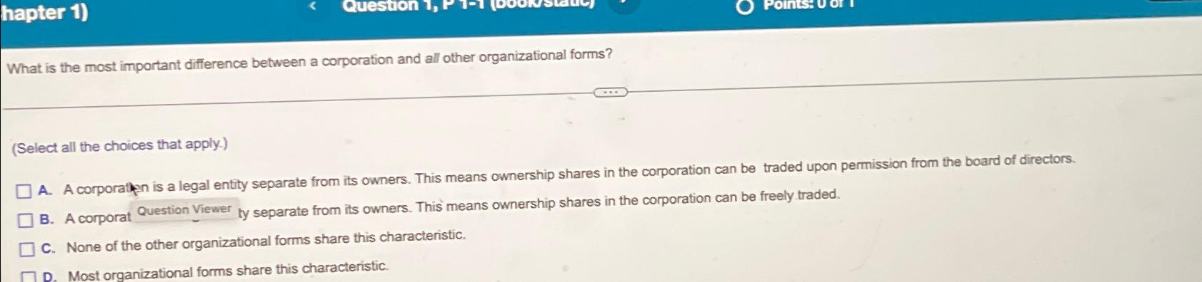 Solved hapter 1)What is the most important difference | Chegg.com