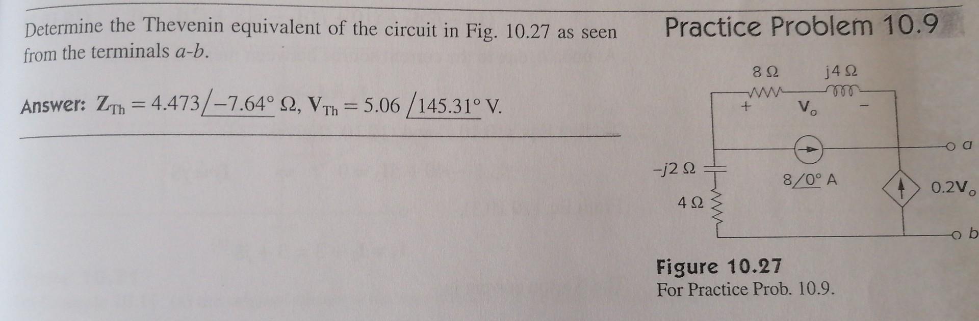 Solved Determine the Thevenin equivalent of the circuit in | Chegg.com