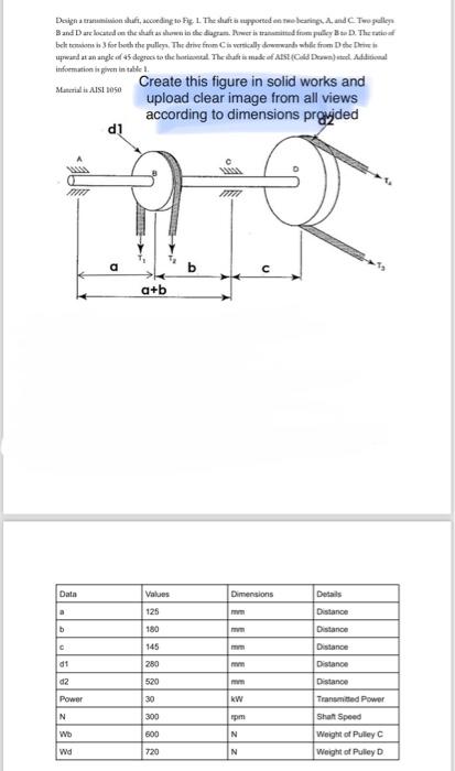 please use solidworks to create the shaft as shown | Chegg.com