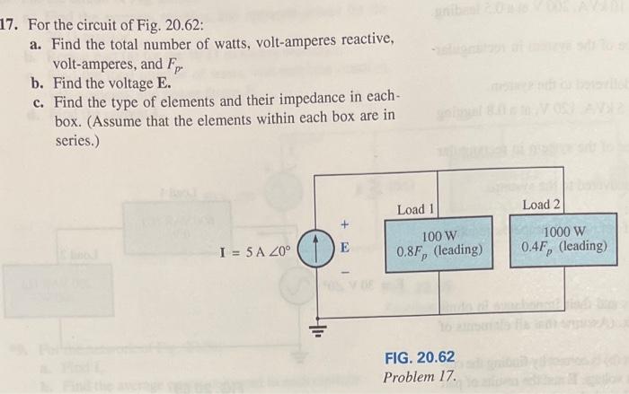 Solved 7. For the circuit of Fig. 20.62 : a. Find the total | Chegg.com