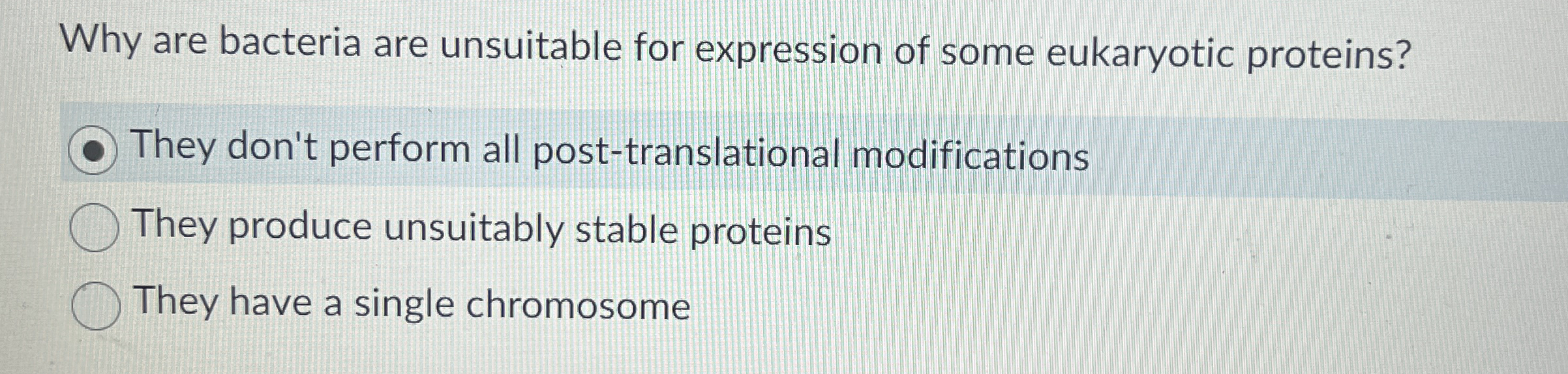 Solved Why are bacteria are unsuitable for expression of | Chegg.com