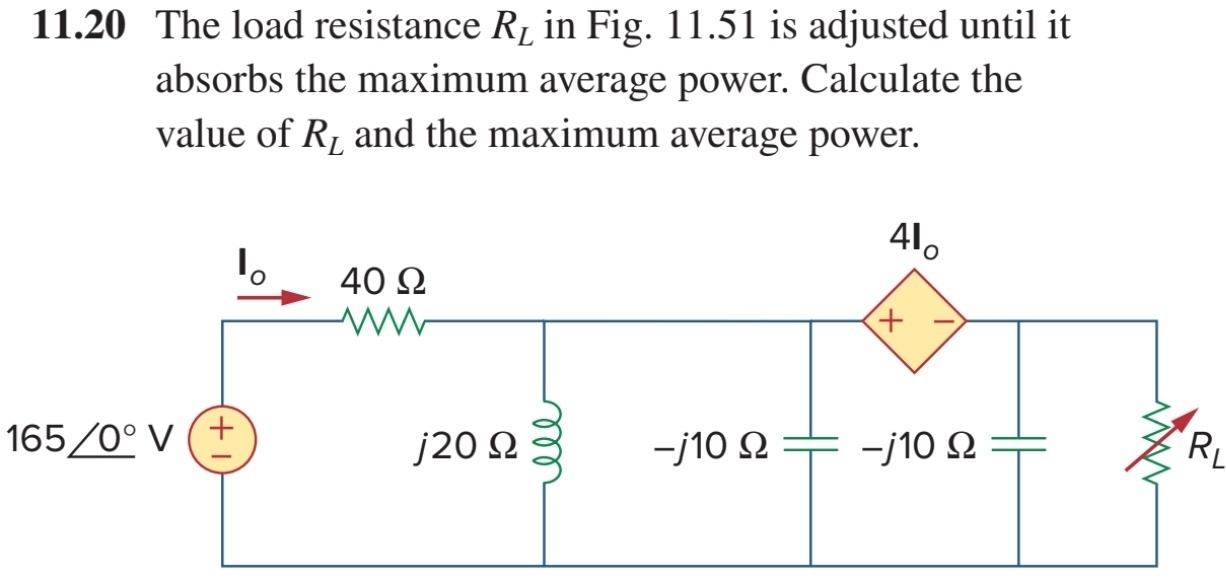 Solved 11.20 ﻿The load resistance RL ﻿in Fig. 11.51 ﻿is | Chegg.com