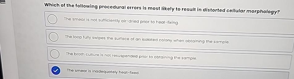 Solved Which of the following procedural errors is most | Chegg.com