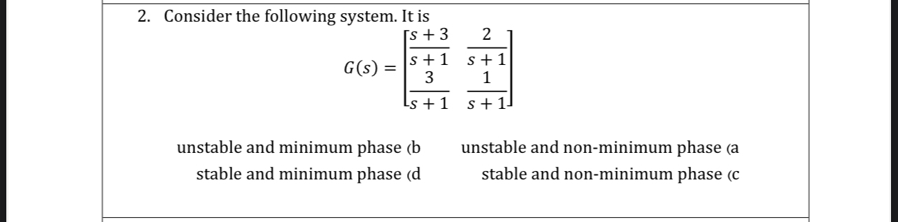 Consider the following system. It | Chegg.com