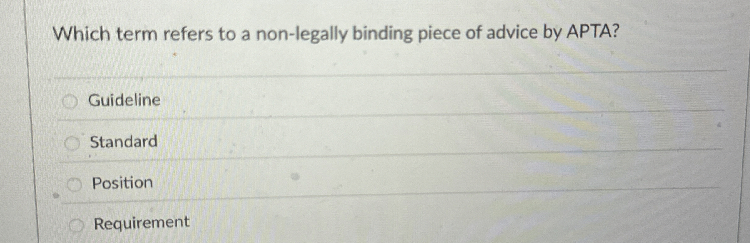 Solved Which term refers to a non-legally binding piece of | Chegg.com