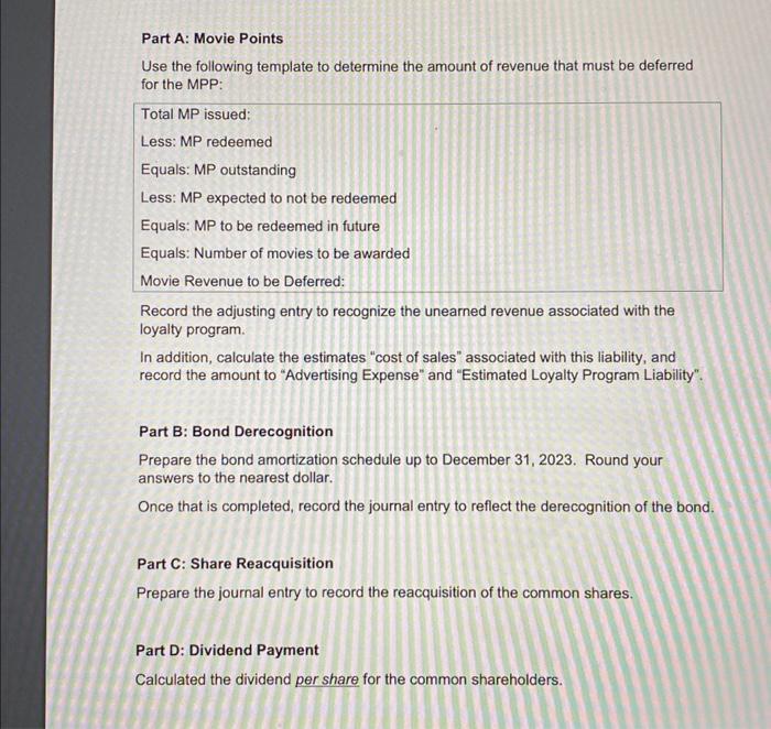 Part A: Movie Points Use the following template to | Chegg.com