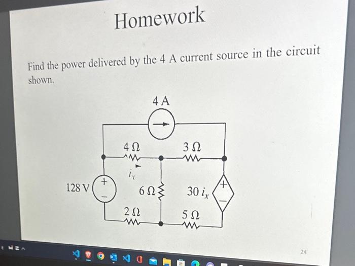Solved Find the power delivered by the 4 A current source in | Chegg.com