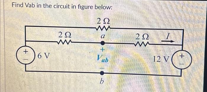 Solved Find Vab in the circuit in figure below: | Chegg.com
