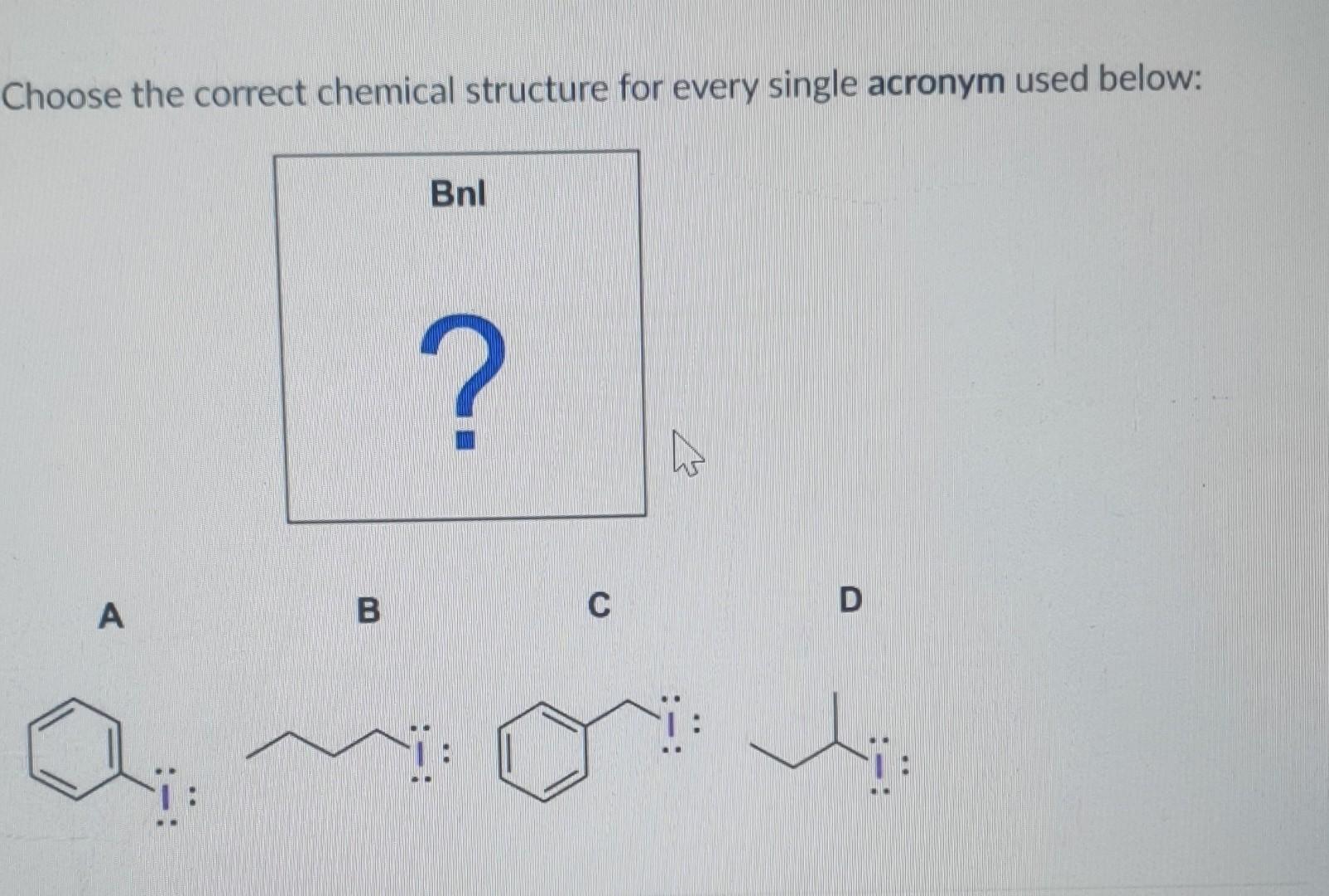 Solved Choose the correct chemical structure for every | Chegg.com