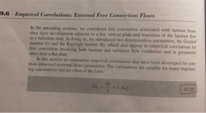 Solved Why does the range of Rayleigh number in natural | Chegg.com