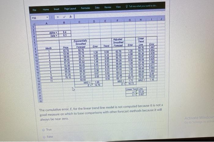 Solved Data Review View Tell me what you want to do Formulas | Chegg.com