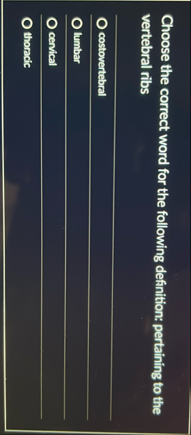Solved Choose the correct word for the following definition: | Chegg.com