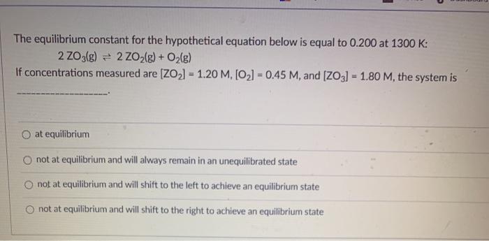 Solved The equilibrium constant for the hypothetical | Chegg.com